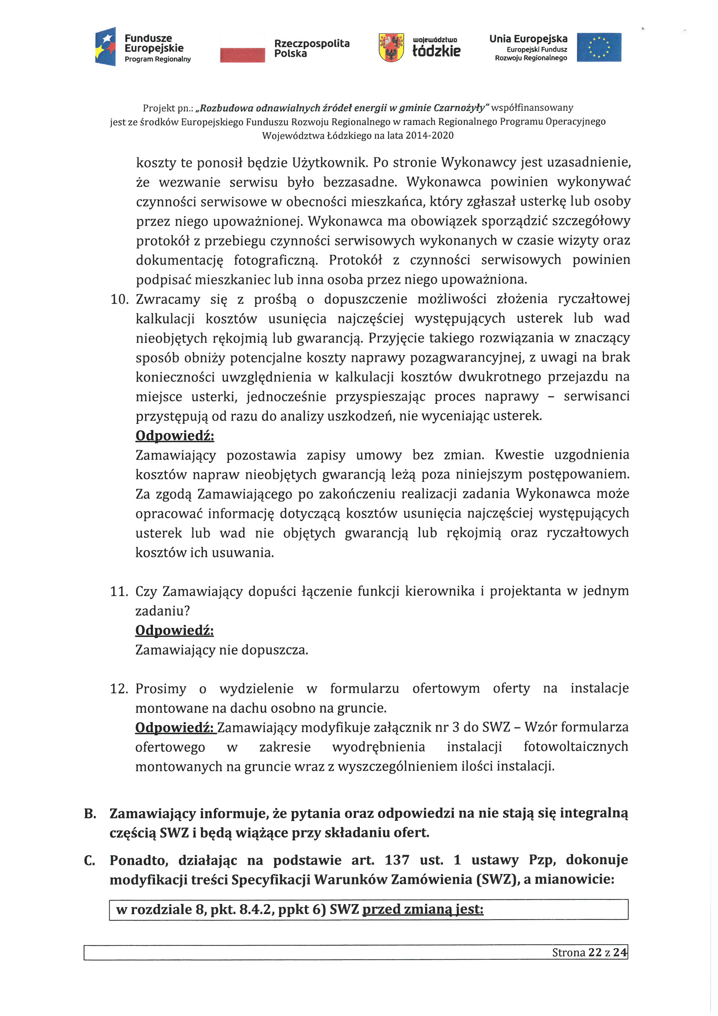 Wyjaśnienia do treści SWZ i zmiana ogłoszenia (2022-11-18) | BIP ...